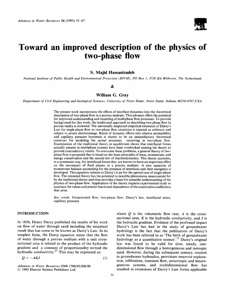 Toward An Improved Description of The Physics of Two-Phase Flow | PDF | Porosity | Fluid Dynamics