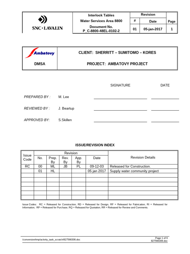 P_C-8800-48EL-0102-2 Rev_01 - Interlock Tables | PDF | Pump | Hydraulics