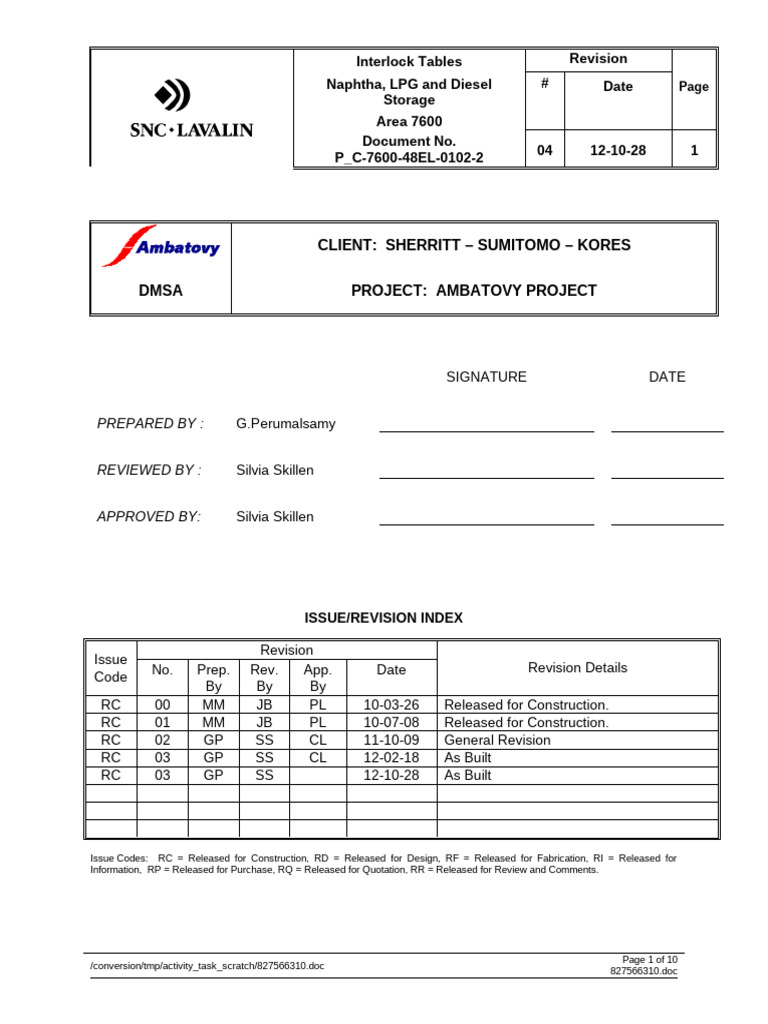 P - C-7600-48EL-0102-2 Rev.04 - Interlock Tables | PDF | Fossil Fuels ...