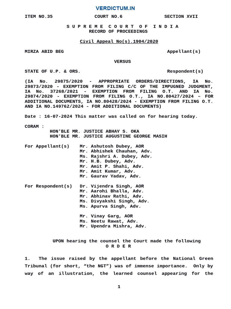 mirza-abid-beg-v-state-of-up-and-ors-1639014 (1) | PDF | Political Law ...