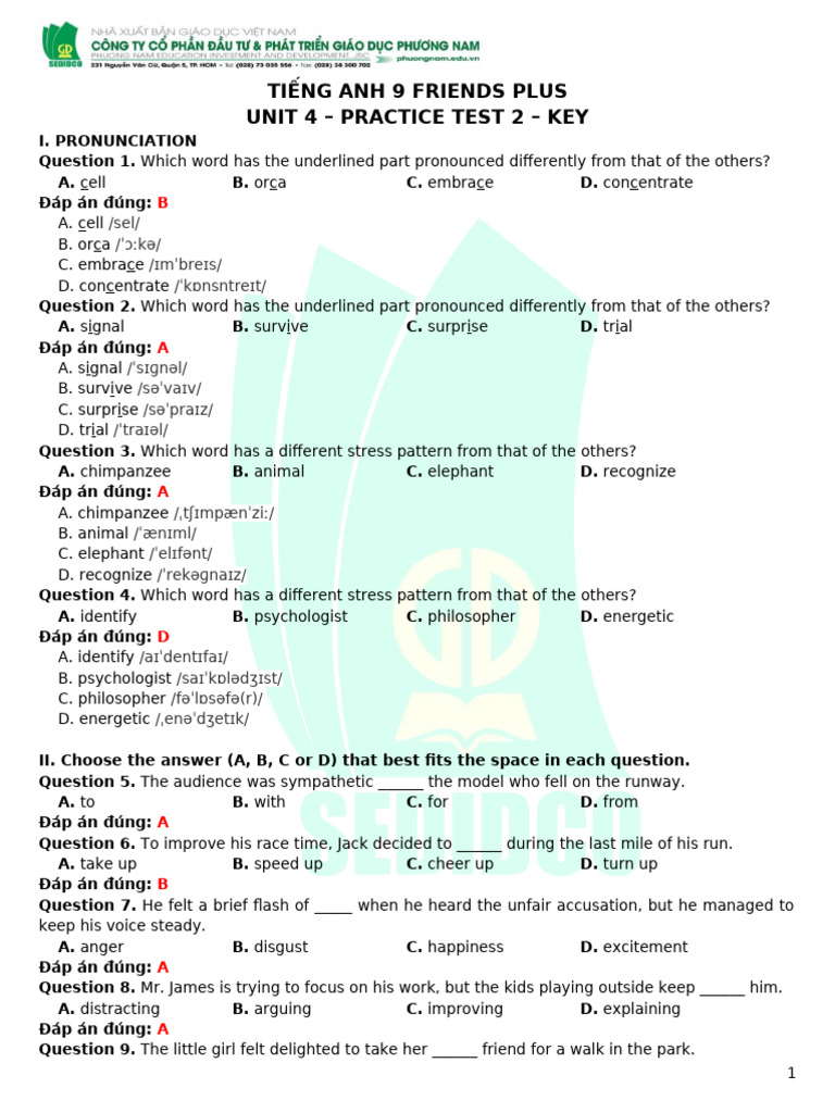 Unit 4 Practice Test Answers | PDF | Intelligence (AI) & Semantics ...