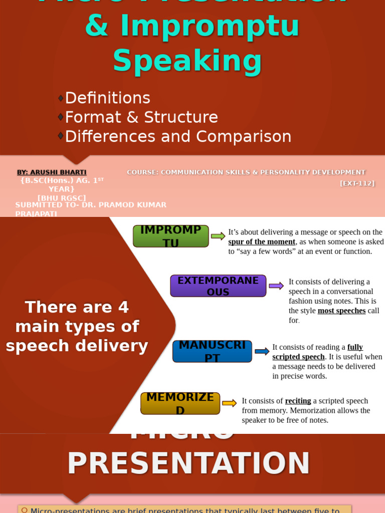 Micro-Presentation Vs Impromptu Presentation | PDF | Cognitive Science | Cognition