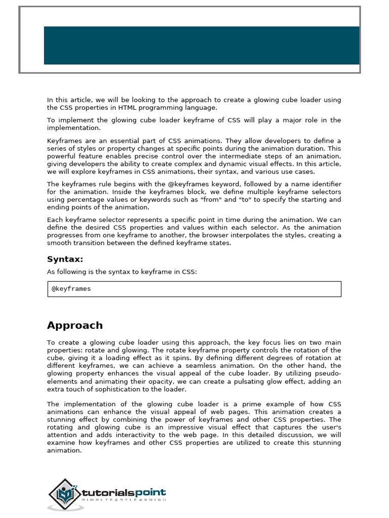 Glowing Cube loader using HTML & CSS | PDF | Computing | Software Engineering