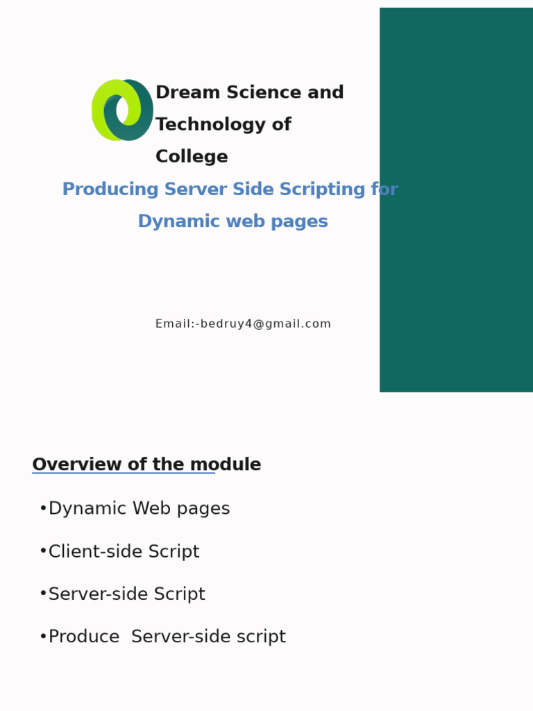 Producing Server Side Scripting For Dynamic Web Pages | PDF | Internet ...