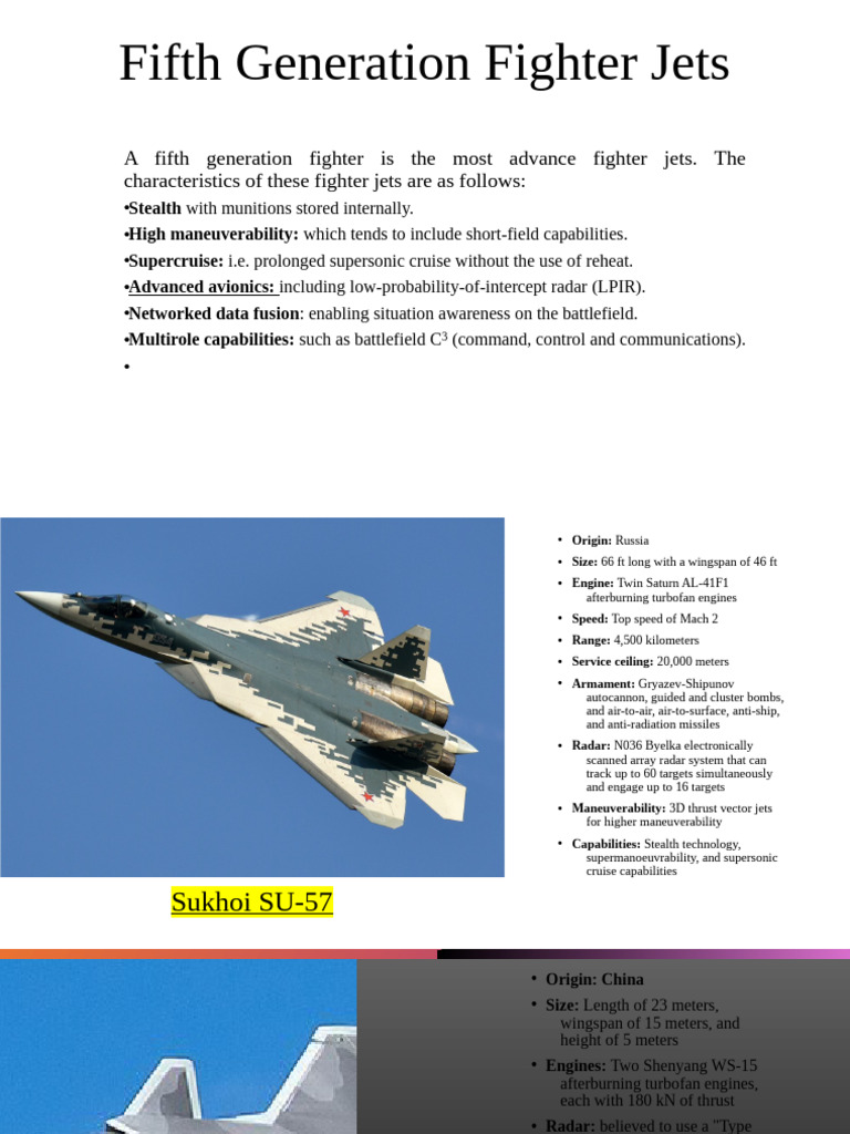 Overview of Fifth Generation Fighters | PDF | Fighter Aircraft | Aviation