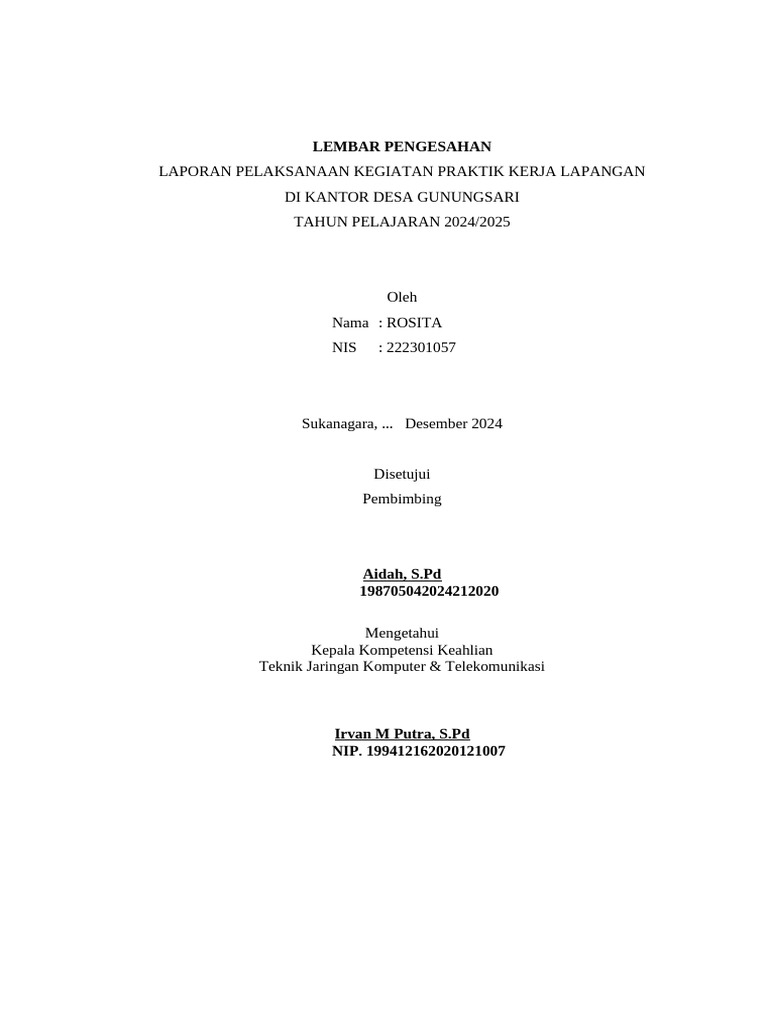 02 Lembar Pengesahan Sekolah | PDF
