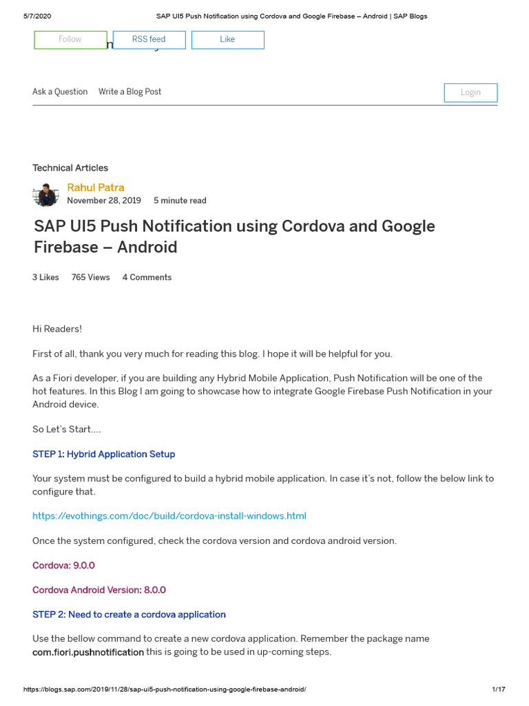 Push Notification Using Cordova and Google Firebase | PDF | World Wide Web | Internet & Web