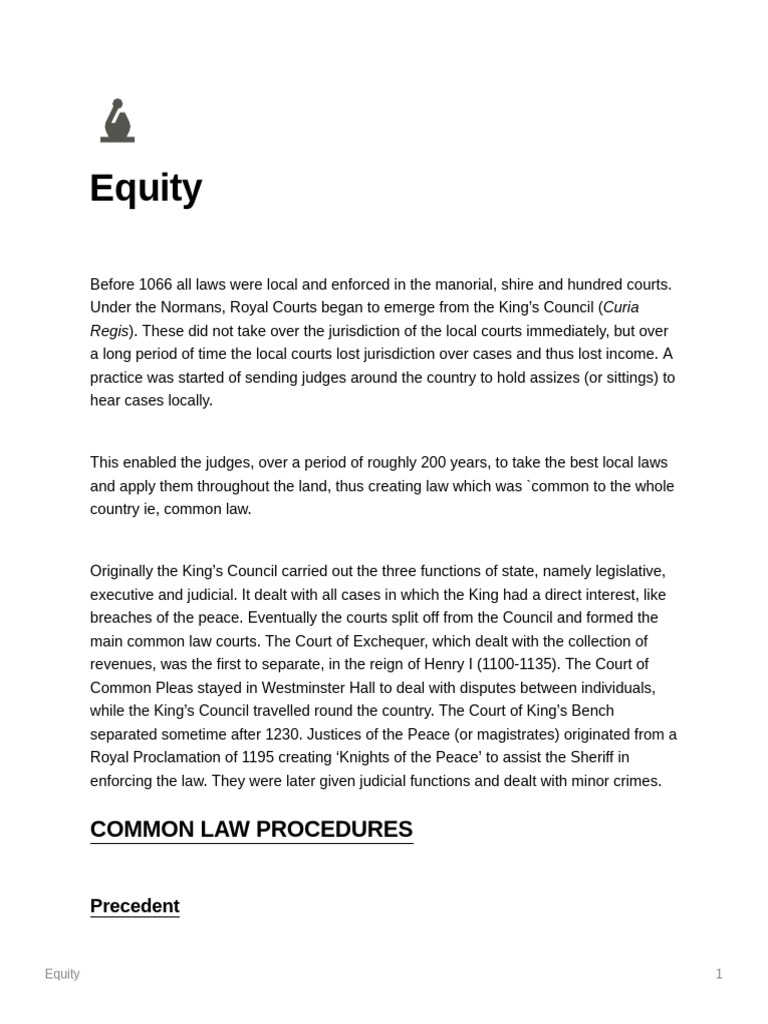 Equity | PDF | Equity (Law) | Legal Remedy