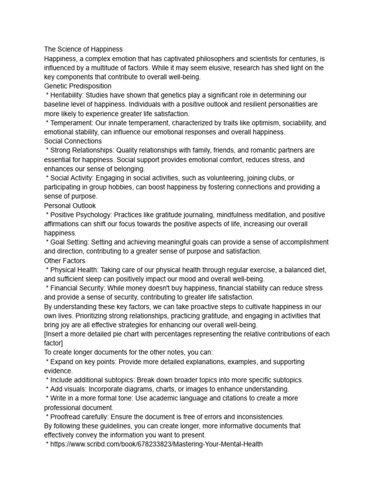 Introduction to Psychology - The Science of Happiness | PDF | Happiness ...