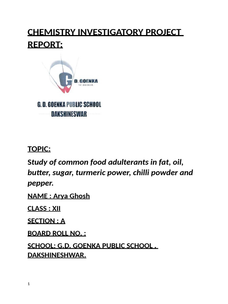 Food Adulterants in Common Foods Study | PDF | Foods | Chili Pepper