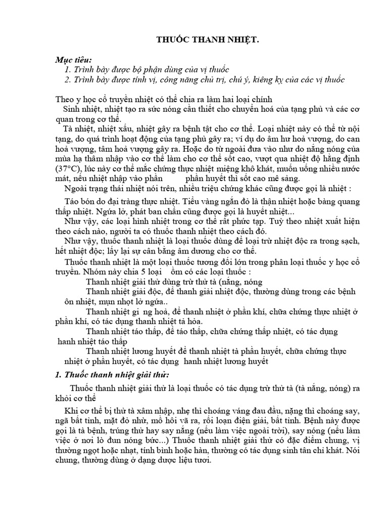 thuoc thanh nhiet Giải độc tiêu viêm | PDF