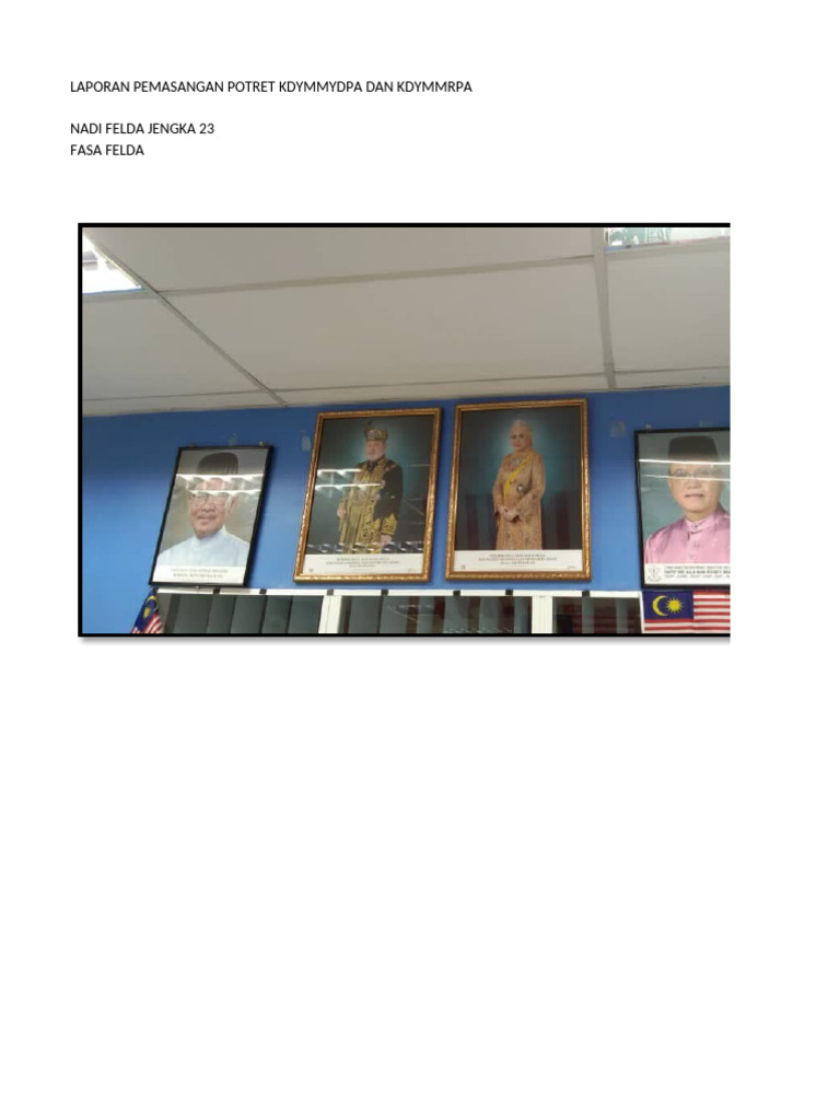 LAPORAN PEMASANGAN POTRET YDPA DAN RPA | PDF