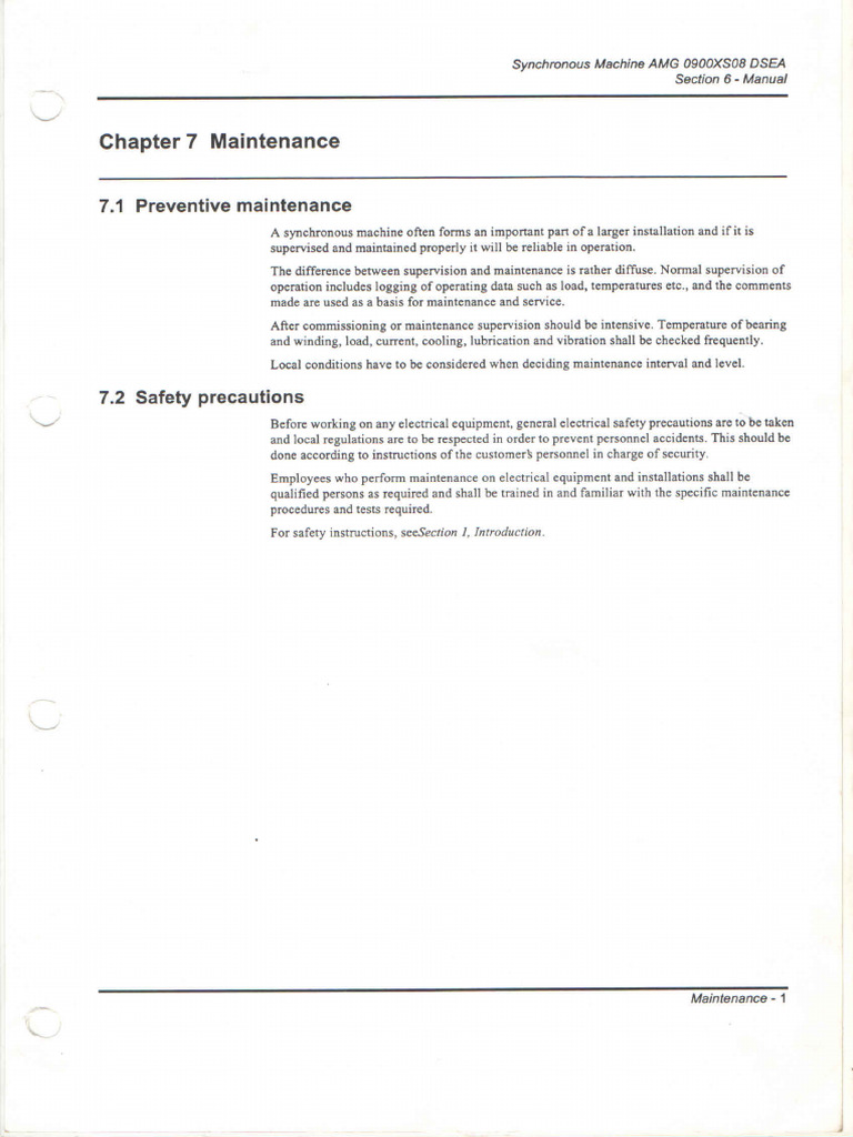 Alternator maintenance | PDF