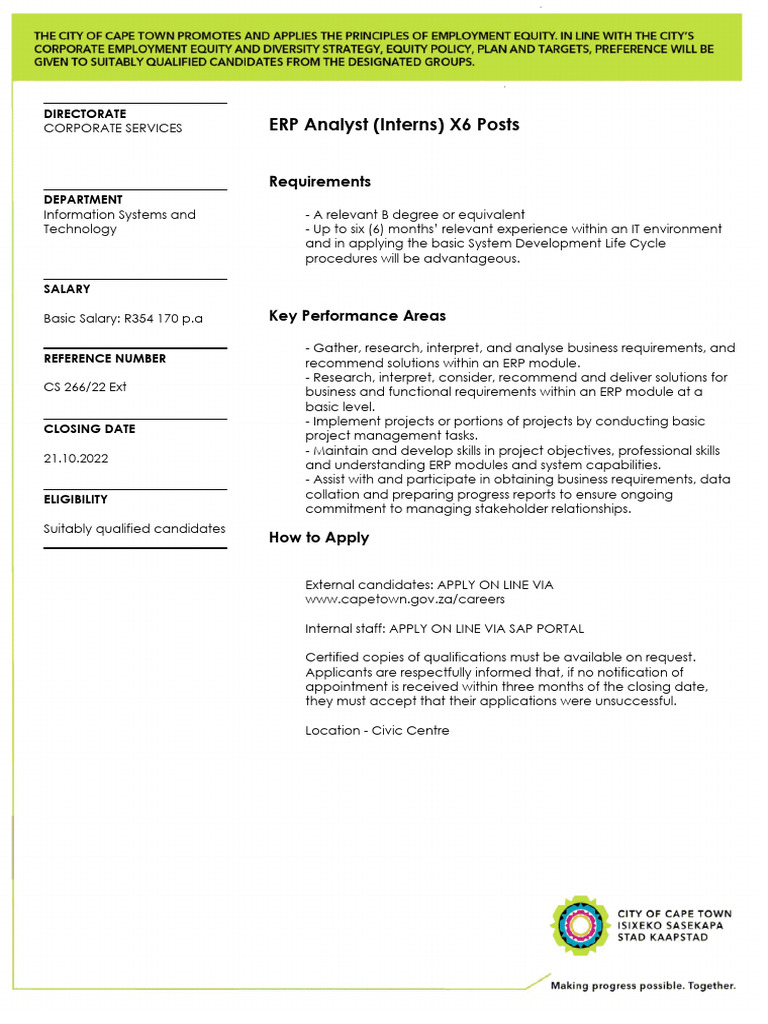 Data Overview - ERP Analyst (Interns) X6 Posts | PDF | Enterprise ...