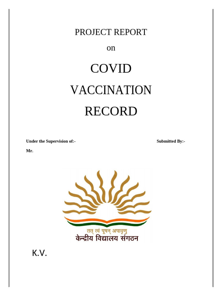 Covid Vaccination Record computer science project file class 12 cbse | PDF | Databases ...
