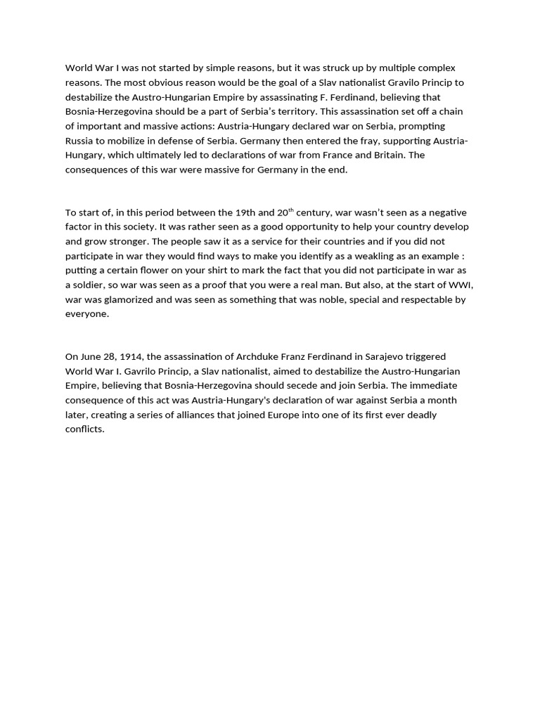 The Causes of World War I | PDF