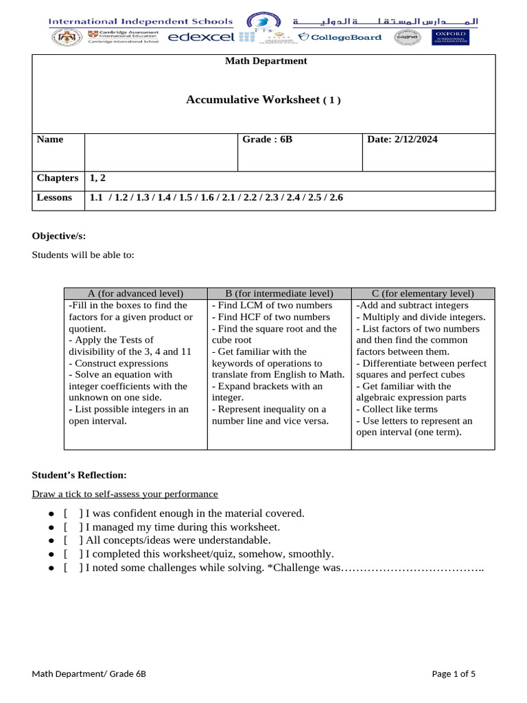 Revision for the Midterm-6B | PDF | Equations | Mathematics