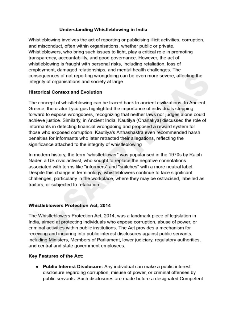 Whistleblowers Protection-Output | PDF | Governance | Information And ...