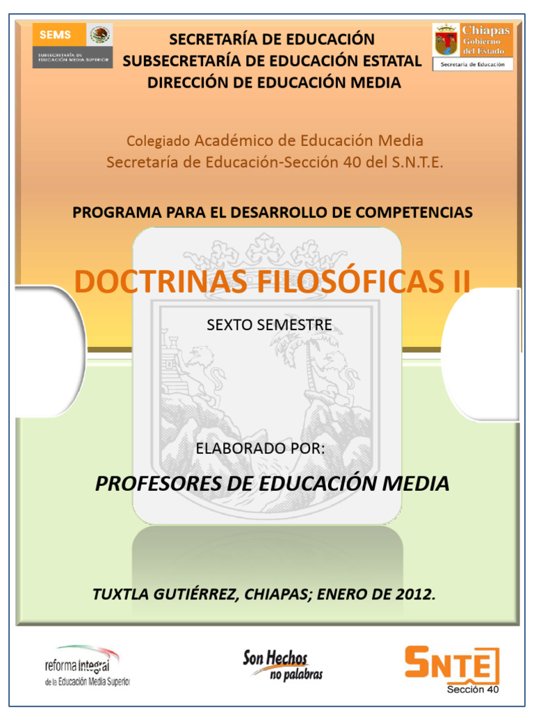 Doctrinas Filosóficas Ii | PDF | Plan de estudios | Enseñando