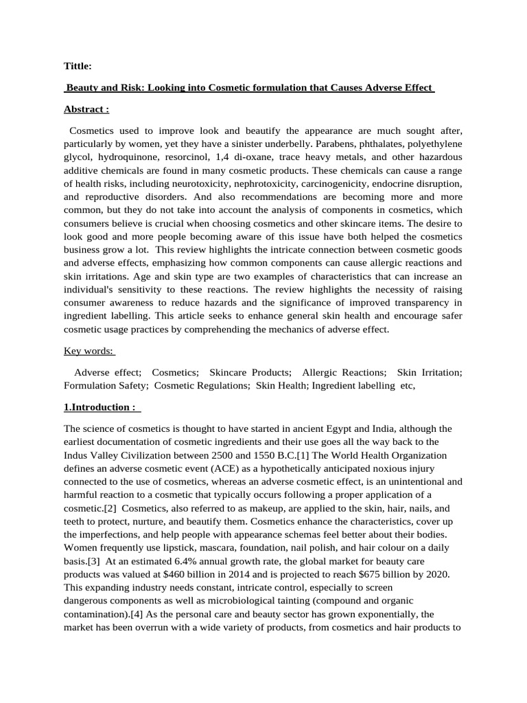 Cosmetic | PDF | Cosmetics | Dermatitis