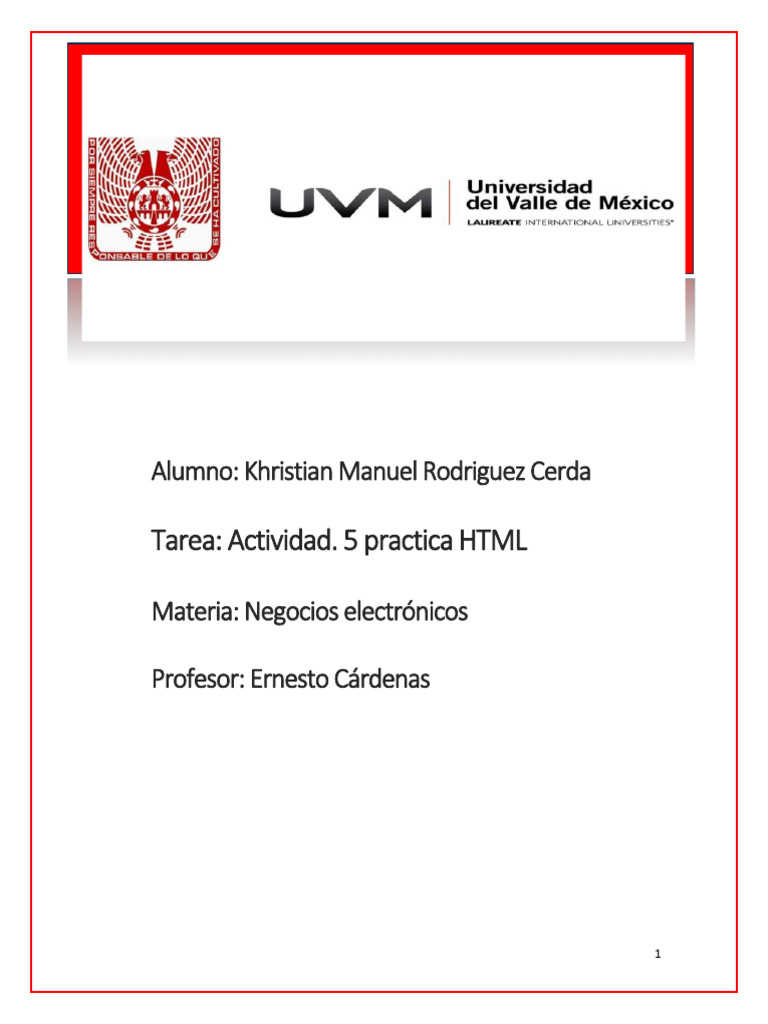 PRACTICA DE HTML | PDF