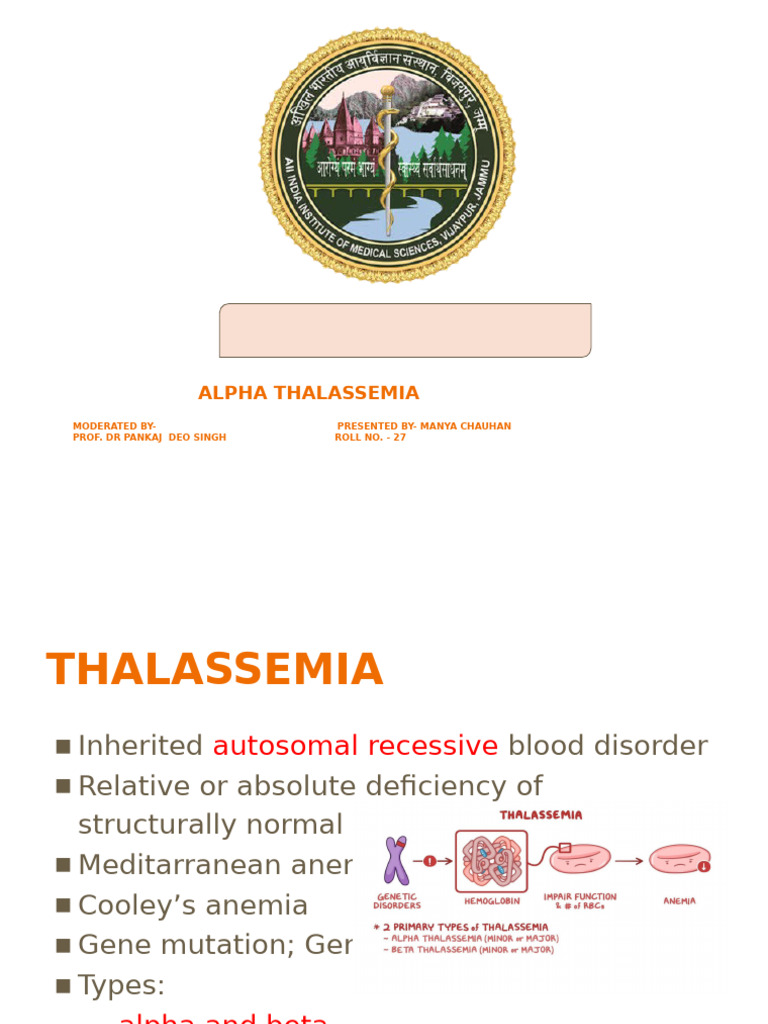 Alpha Thalassemia | PDF