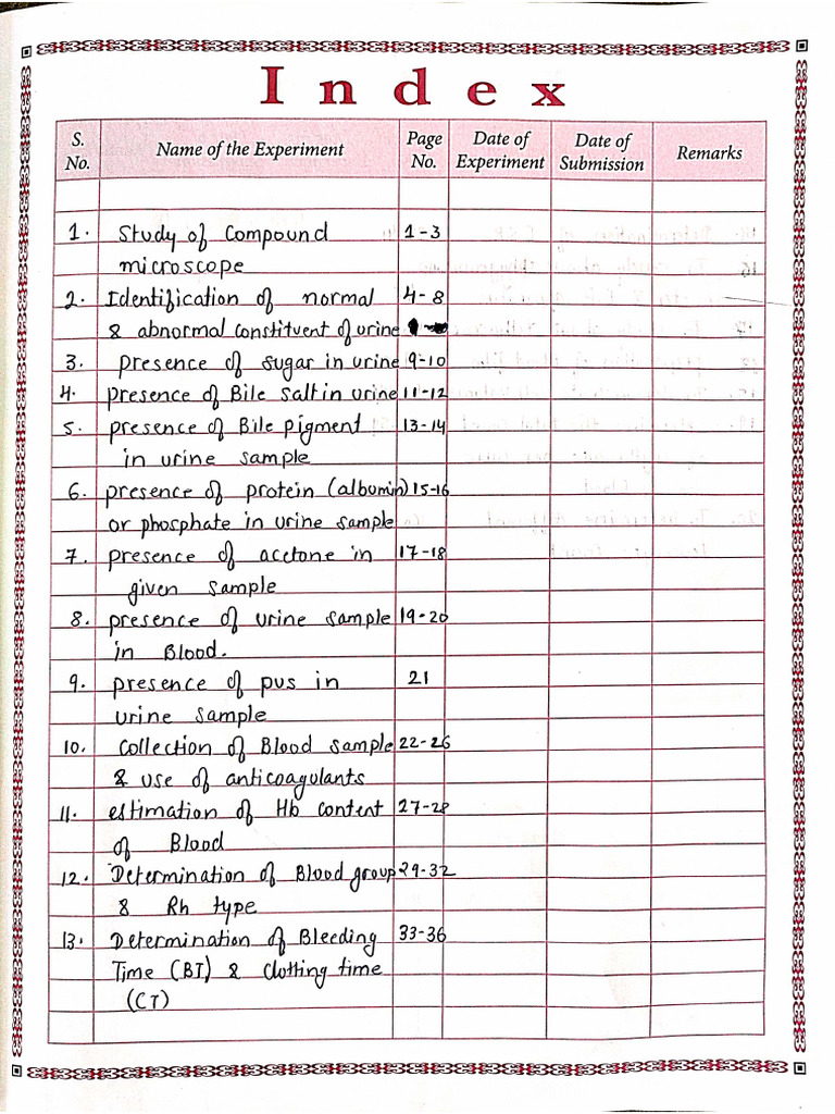 Physio Practical File | PDF
