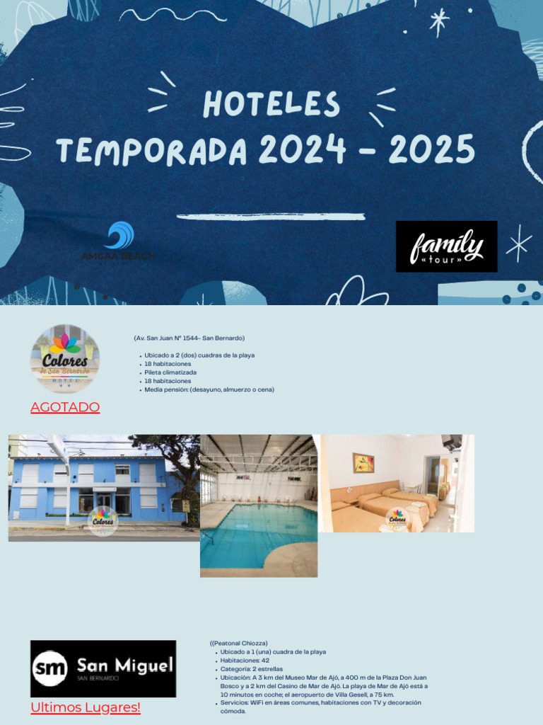 Hoteles 2024 - 2025 Family Tour - Amgaa | PDF