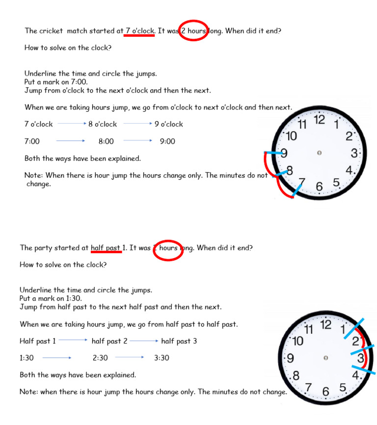 O'clock and Half Past Explained | PDF