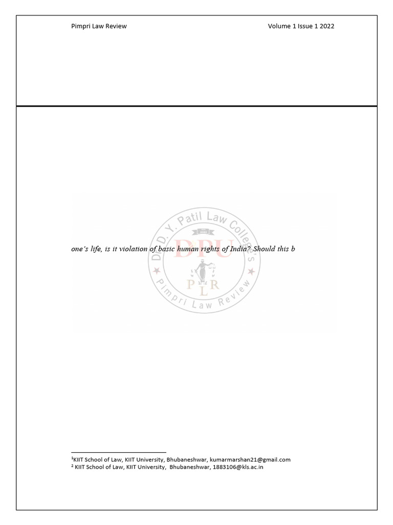 Constitutionality of Death Penalty and Its Comparative Study and ...