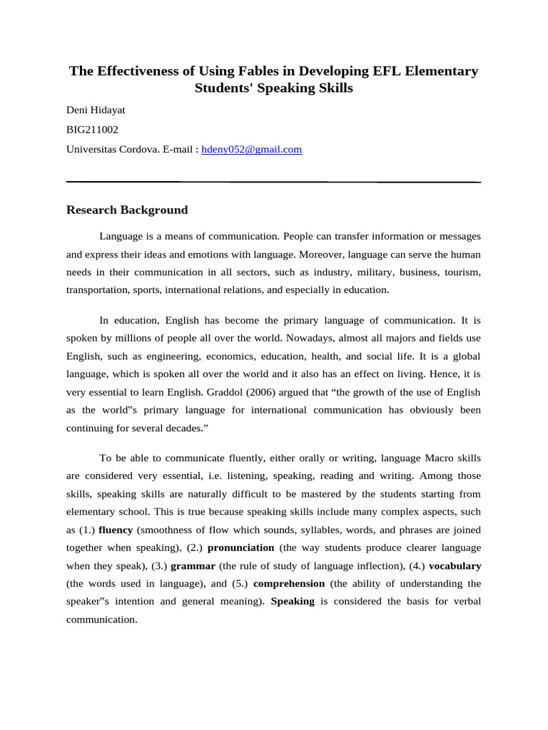 English For Young Learners DENI HIDAYAT (BIG211002) | PDF | Learning ...