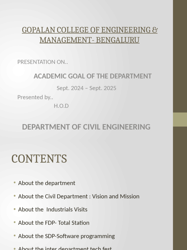 Civil Engineering Goals 2024-2025 | PDF | Engineering