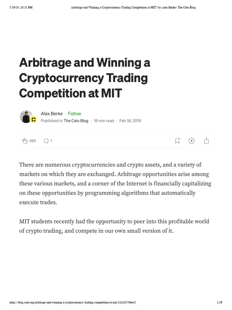 MIT Crypto Trading Competition Win | PDF | Cryptocurrency | Auction