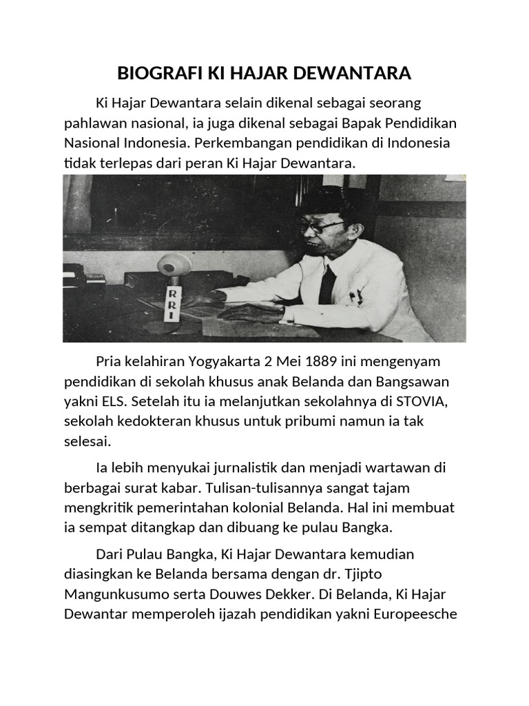 BIOGRAFI KI HAJAR DEWANTARA | PDF