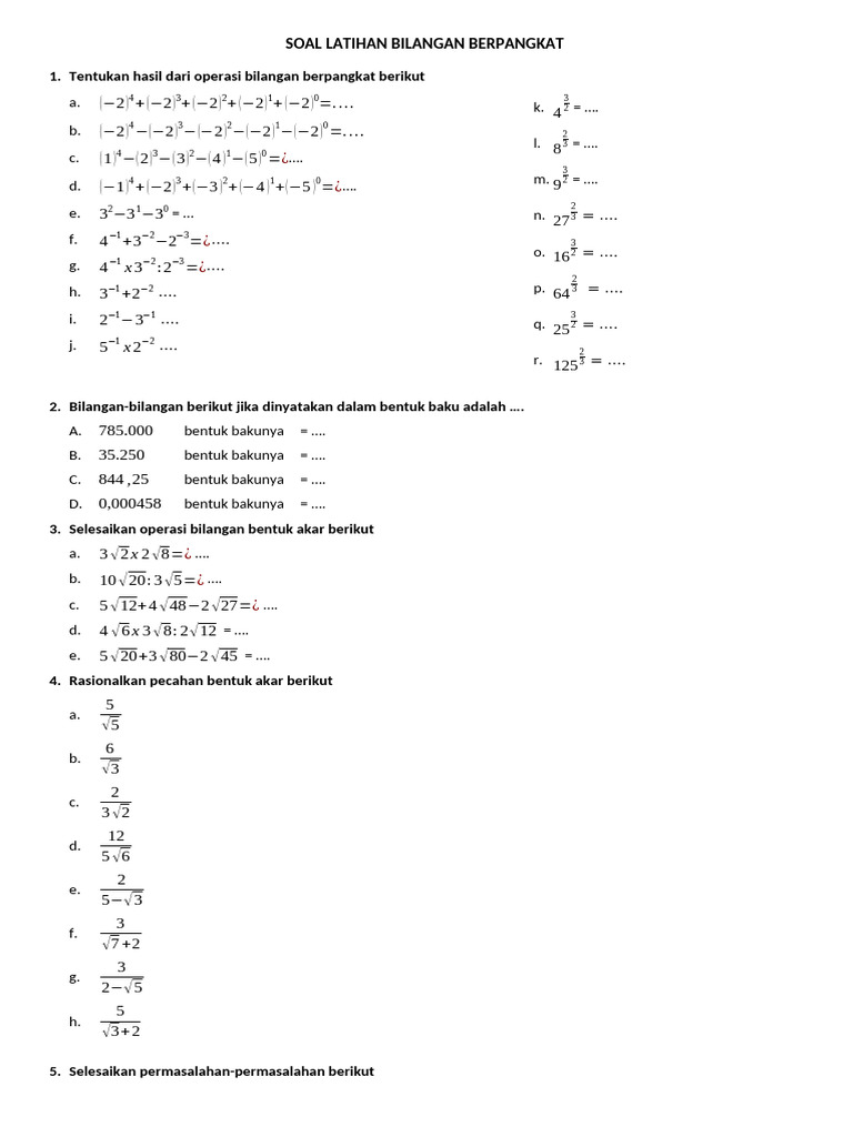 Latihan Asas 24 Pangkat | PDF