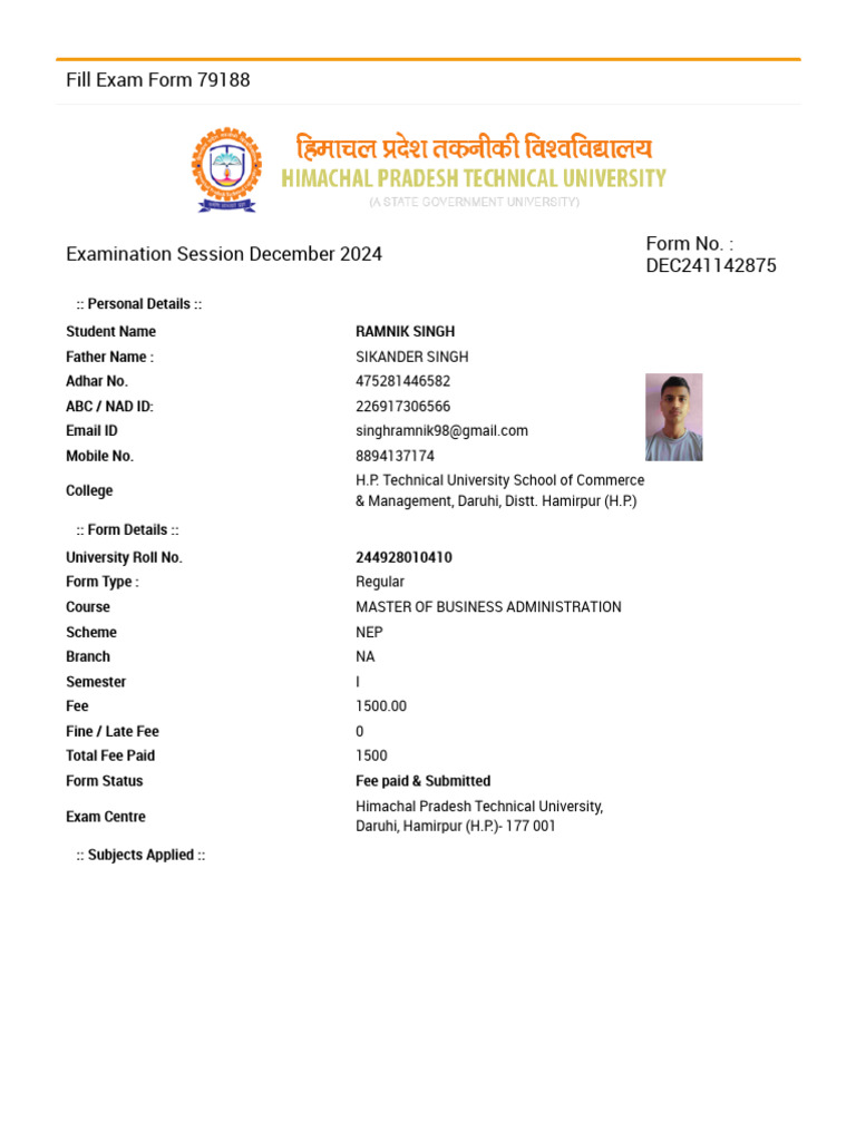 MBA Exam Form Submission December 2024 | PDF | Business