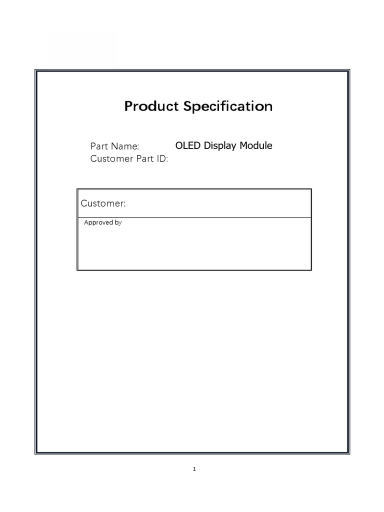 OLED Display Module Specs | PDF | Printed Circuit Board | Reliability Engineering
