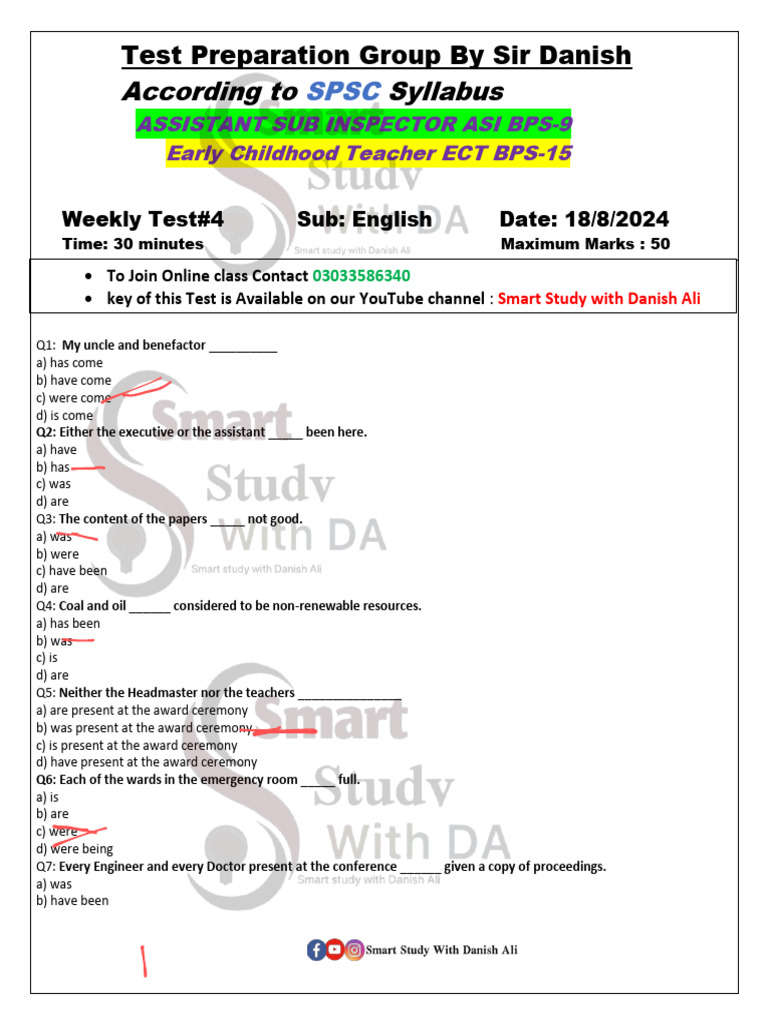 weekly Test 4 English For ASI Test ECT_copy | PDF