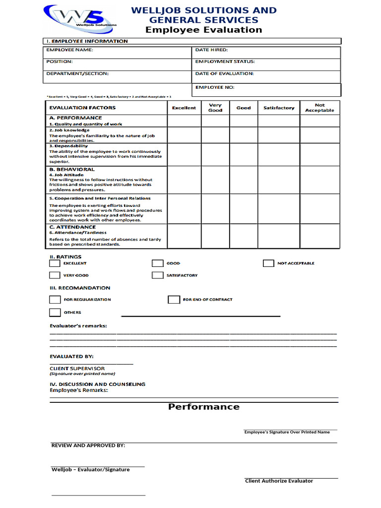 Evaluation Forms | PDF