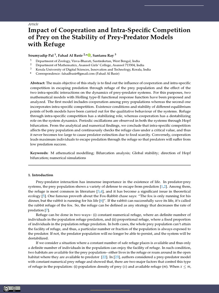 Preprints202305 2216 v1 | PDF | Stability Theory | Predation