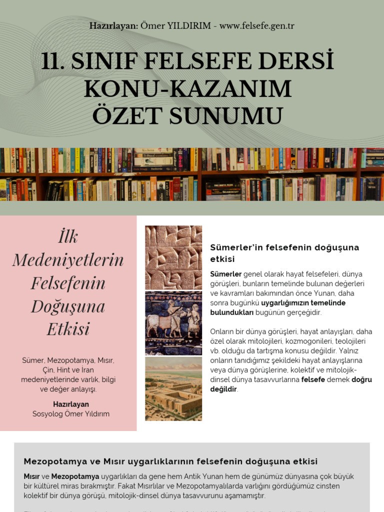 Sinif Felsefe Ders Özeti̇ | PDF