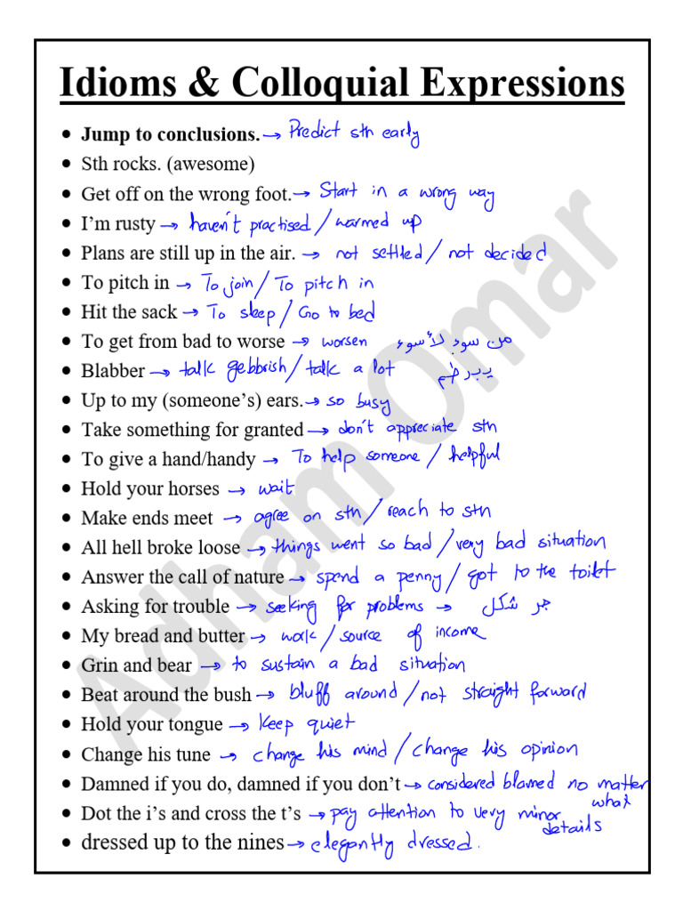 More Informal Vocabulary | PDF