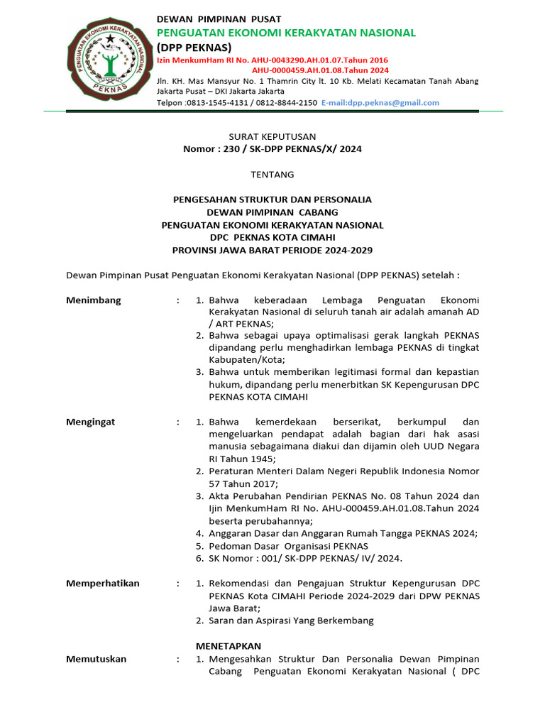 230 DPC Kotacimahi Jabar | PDF