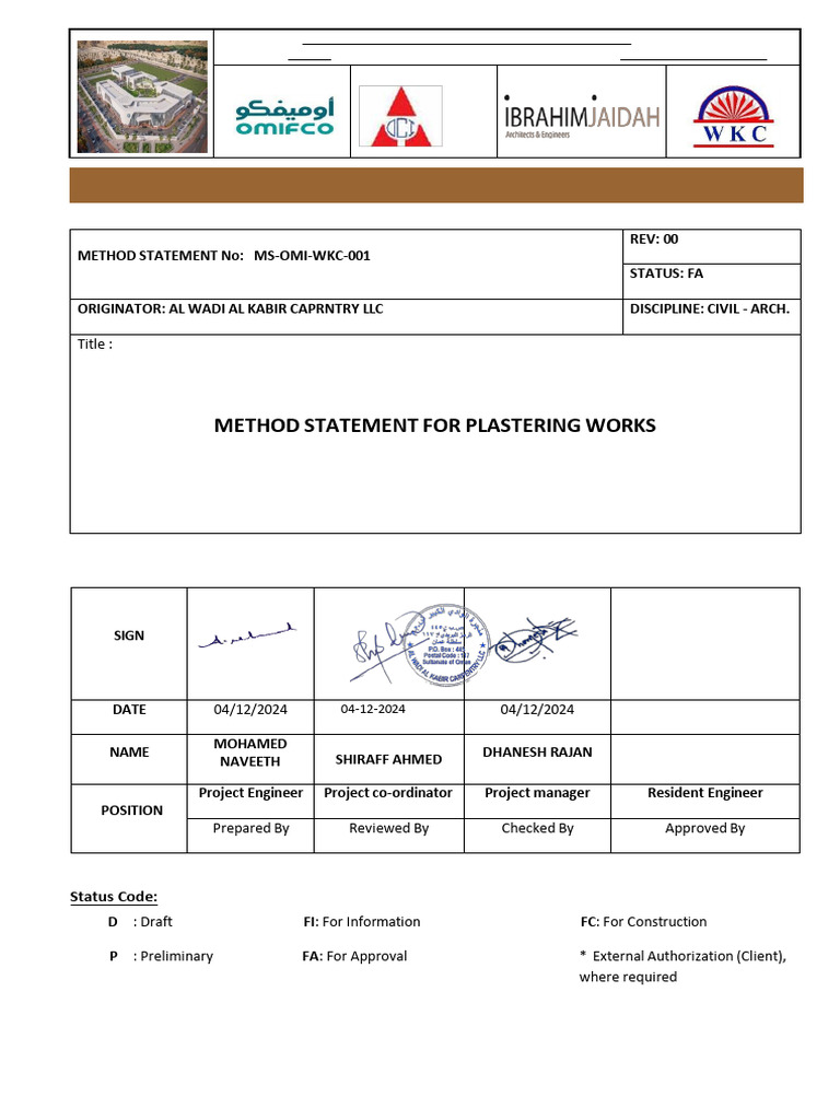 Ms Omi WKC 001 Updated | PDF | Personal Protective Equipment | Plaster