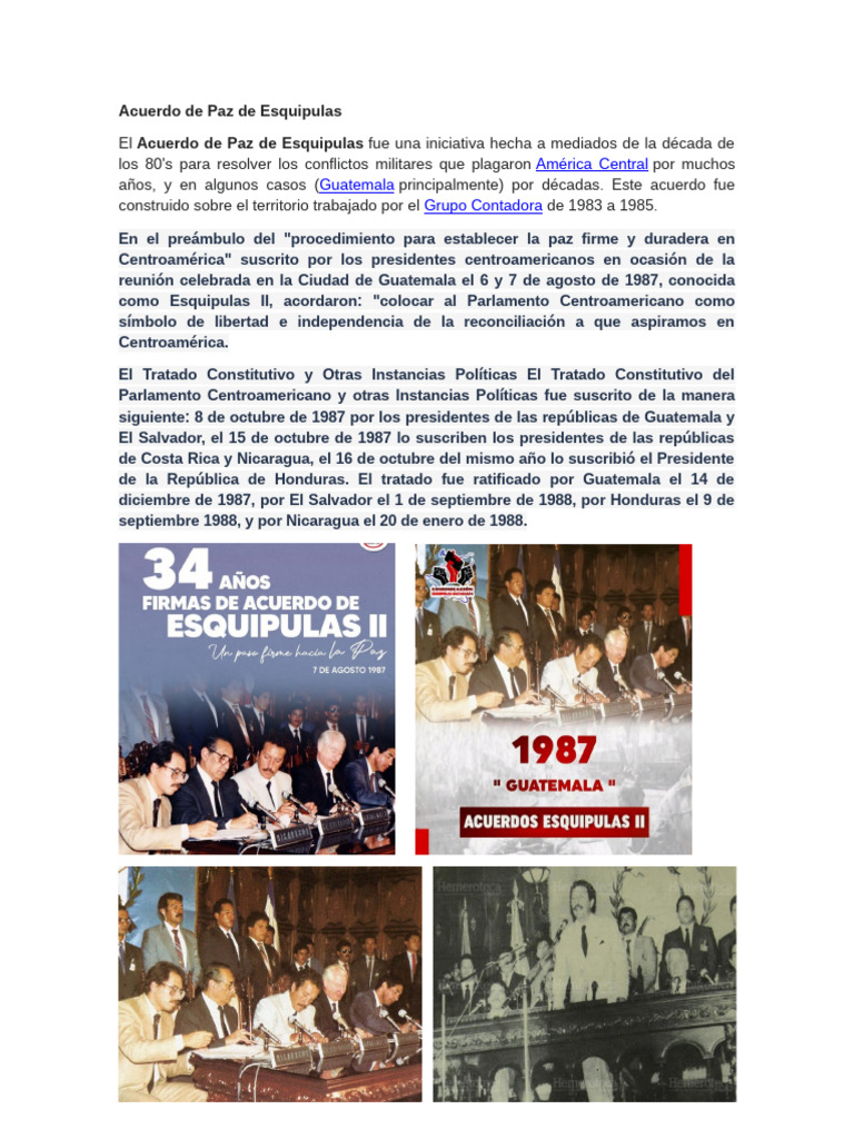 Acuerdo de Paz Esquipulas Guatemala | PDF