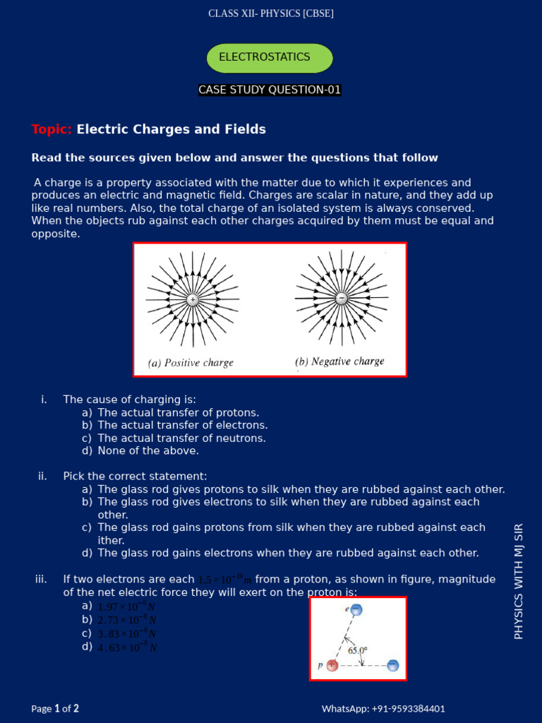 Case Study 01 | PDF | Electric Charge | Electron