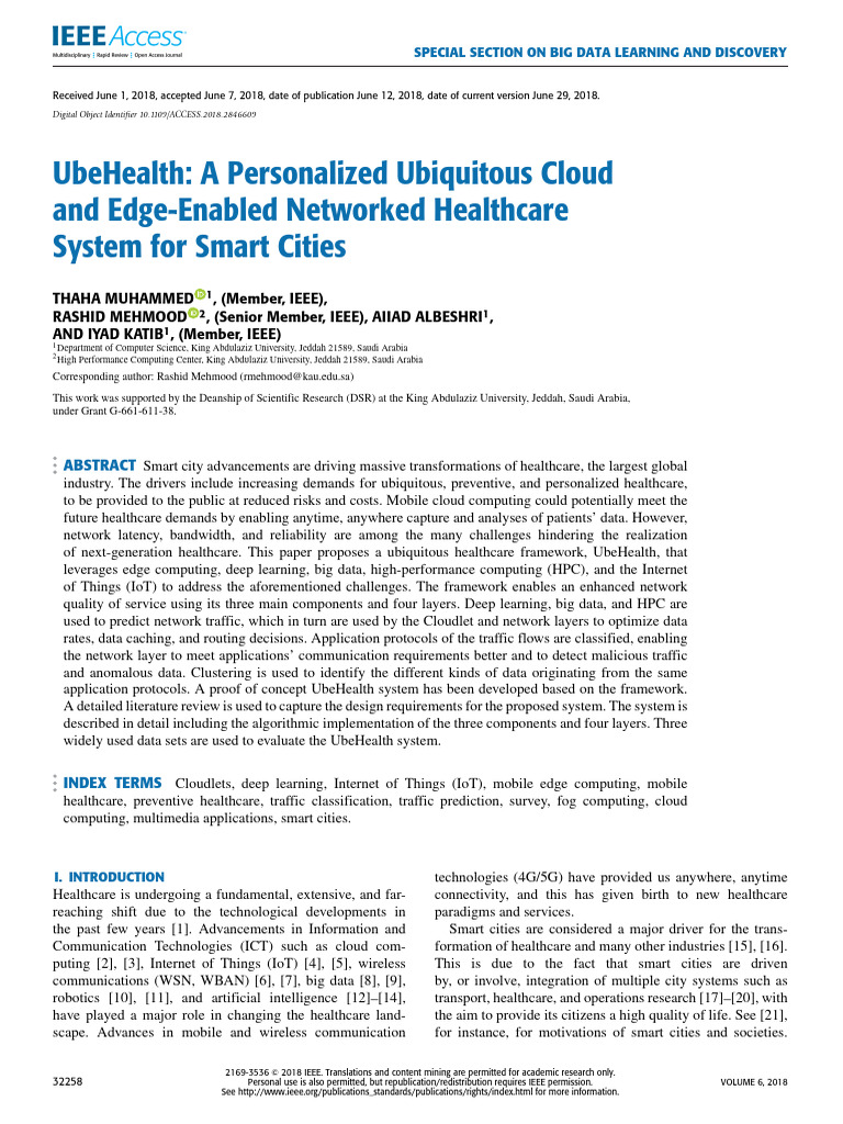 UbeHealth a Personalized Ubiquitous Cloud and Edge-Enabled Networked ...