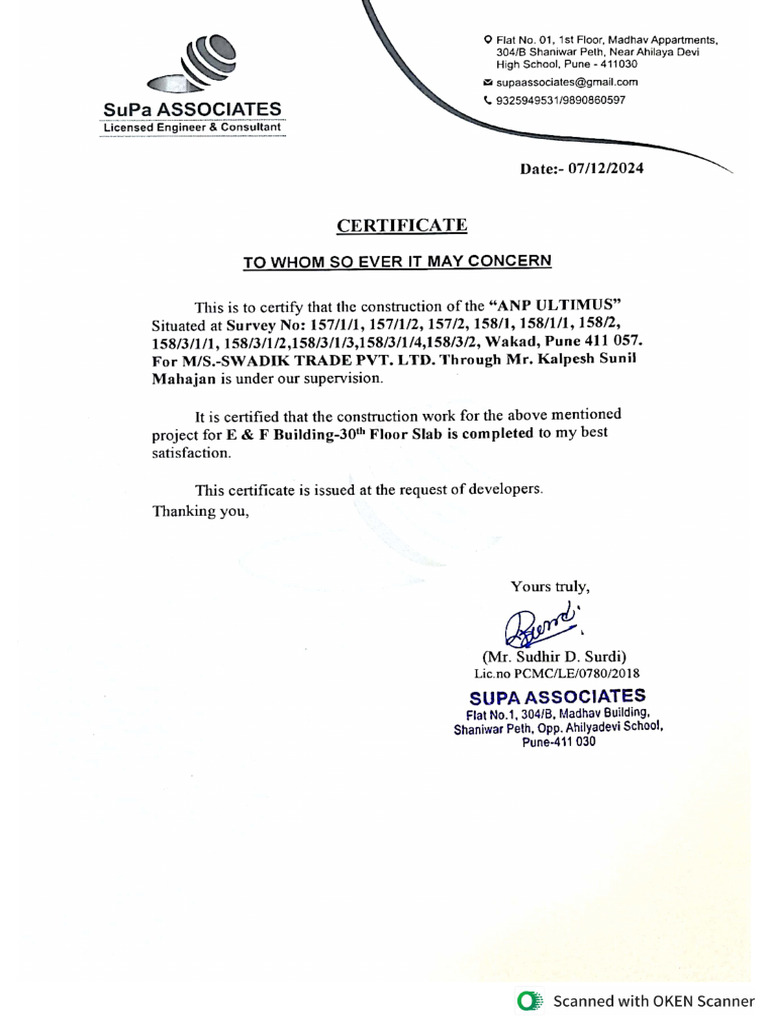 Architect Certificate | PDF