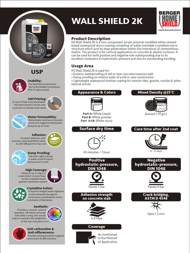 Wall Shield 2K Data Sheet | PDF | Concrete | Plaster