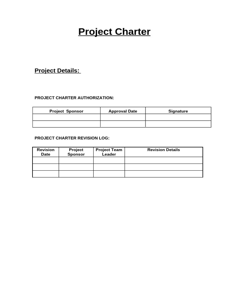 Project Charter Template | PDF